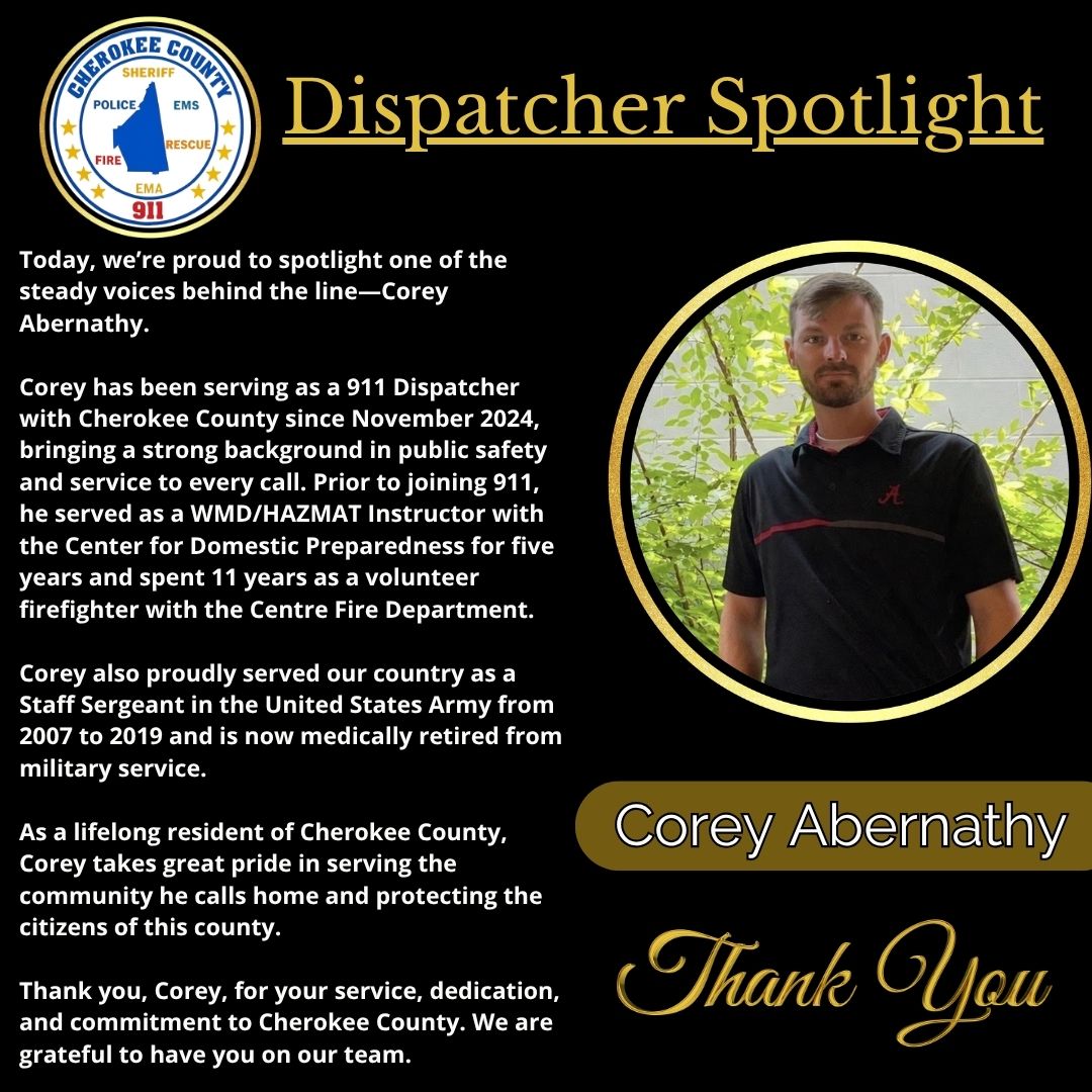 Corey Abernathy Honored by Cherokee County During National Public ...