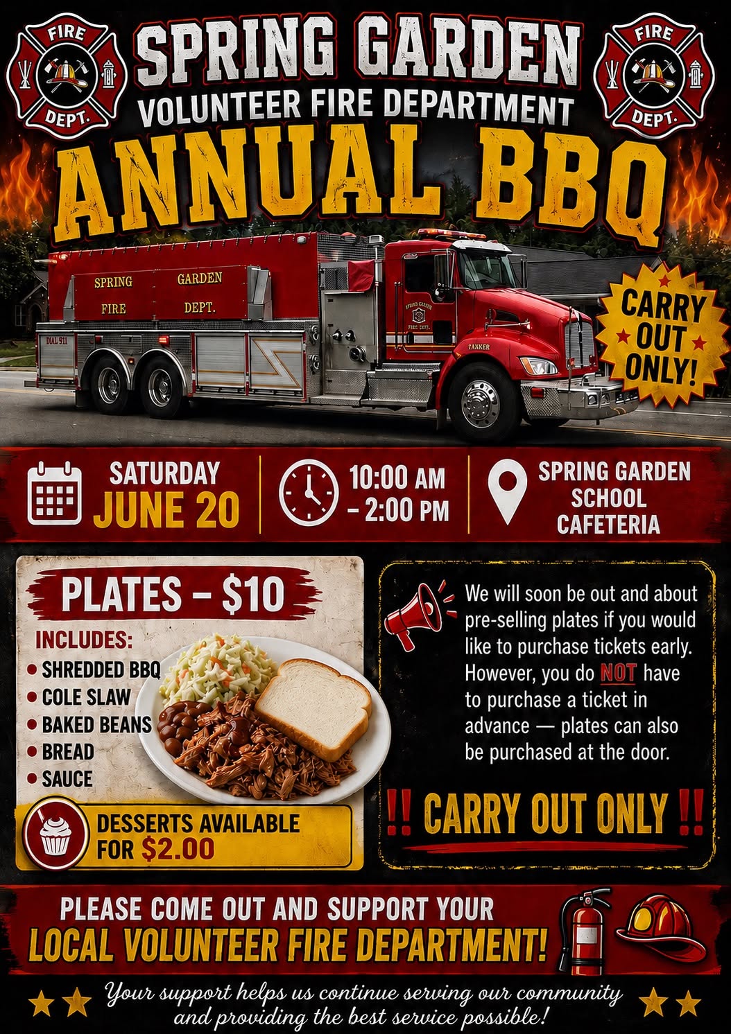 Spring Garden Volunteer Fire Department to Host Annual BBQ Fundraiser ...